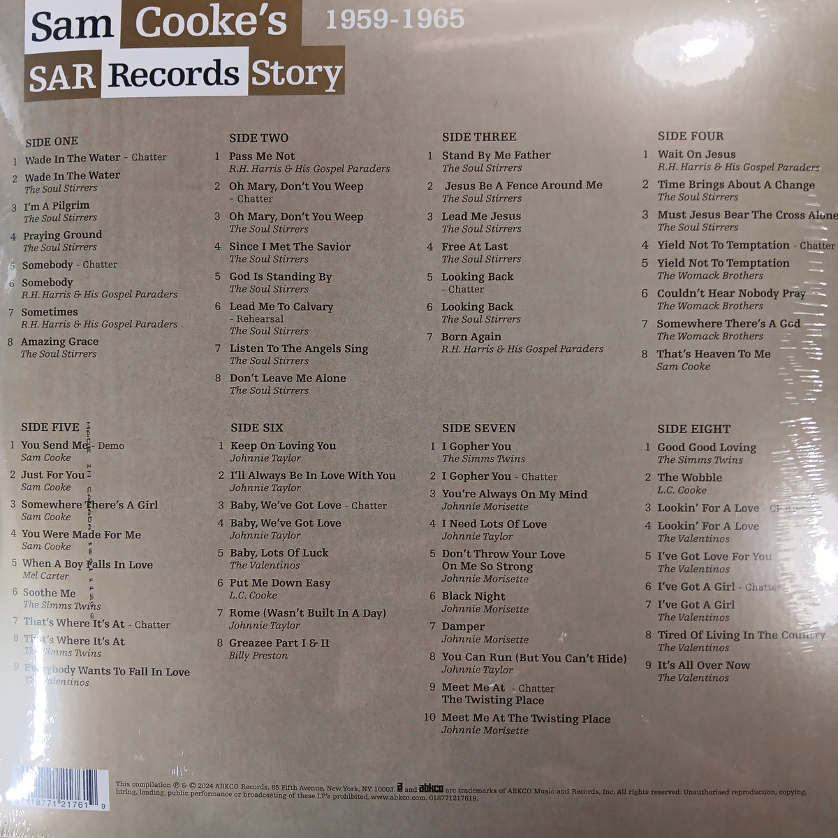 SAM COOKE - SAR RECORDS STORY (4LP) VINYL – GrevilleRecords