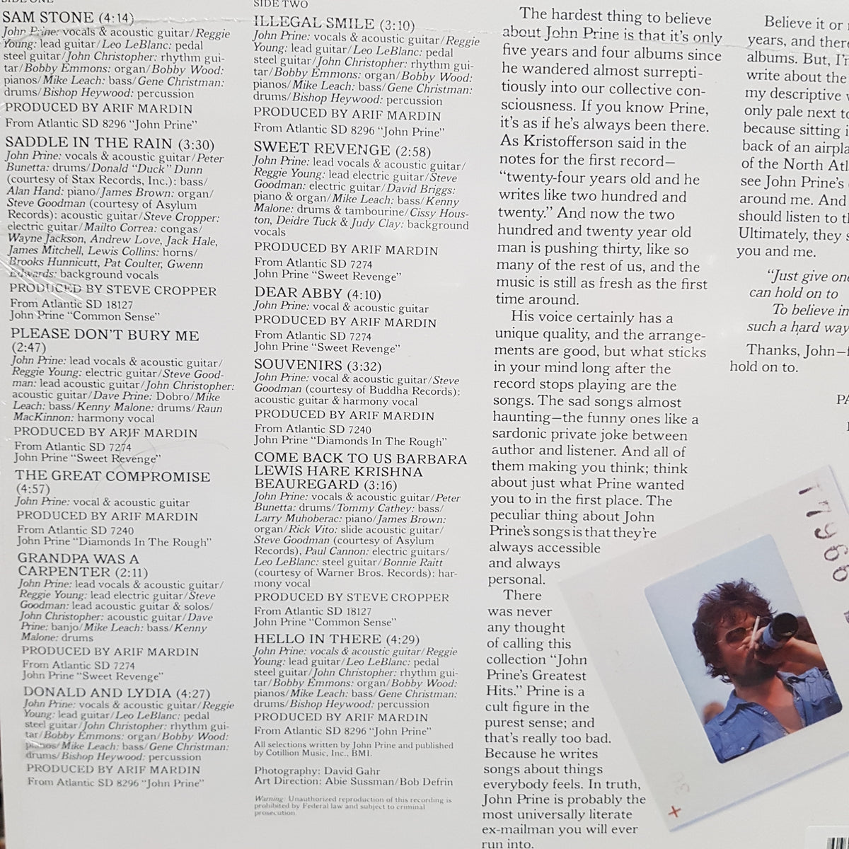 JOHN PRINE - PRIME PRINE: THE BEST OF VINYL – GrevilleRecords